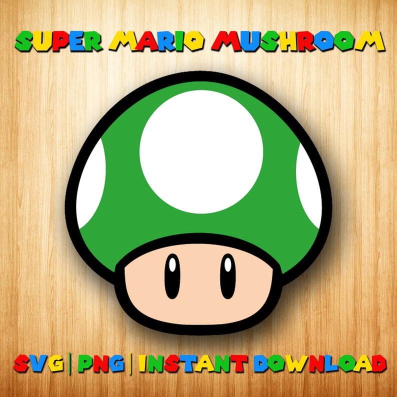 Super Mario Mushroom SVG PNG: Cricut & Silhouette Cut Files (digital ...
