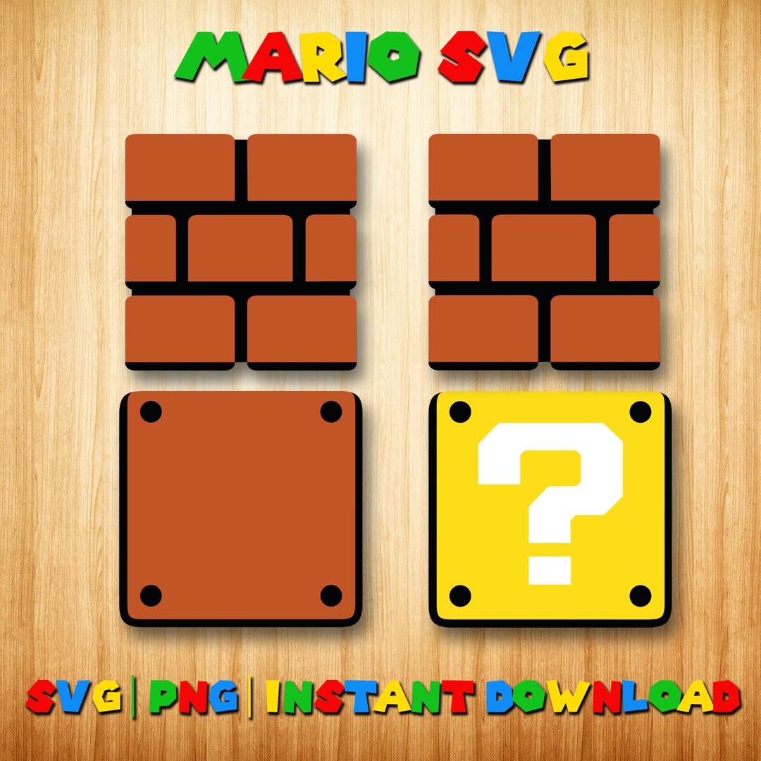 Brick Svg Mario Svg, Mario Clipart, Party Svg, Super Mario Png Instant ...