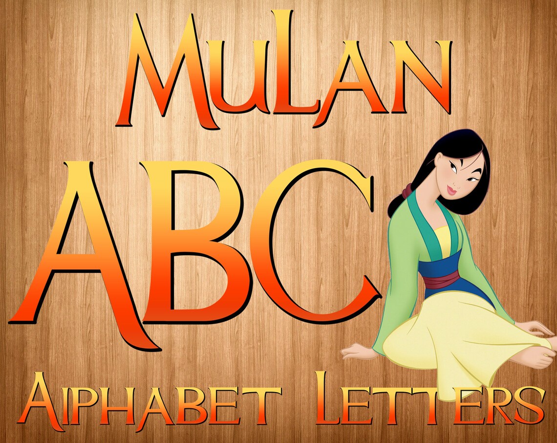 Mulan Font Png Mulan Letters Mulan Alphabet Digital Mulan - Etsy