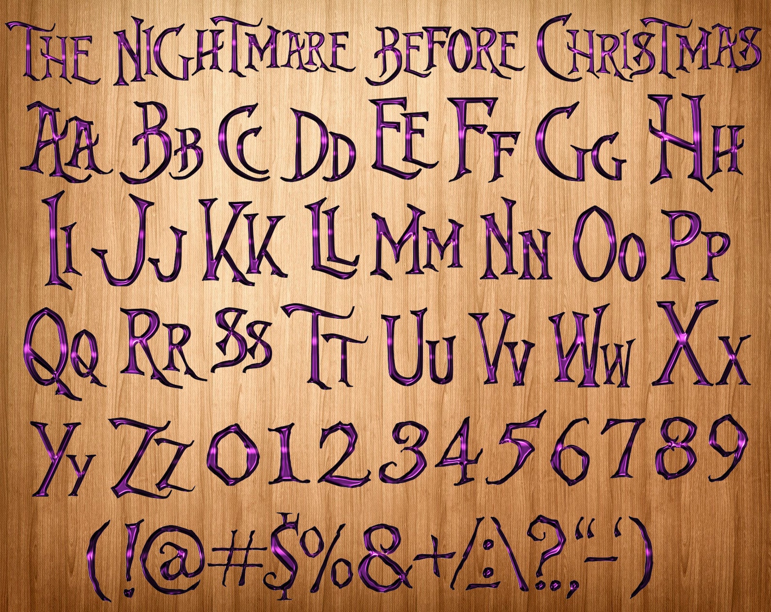 Nightmare Before Christmas Alphabet: PNG Letters, Numbers, Symbols ...