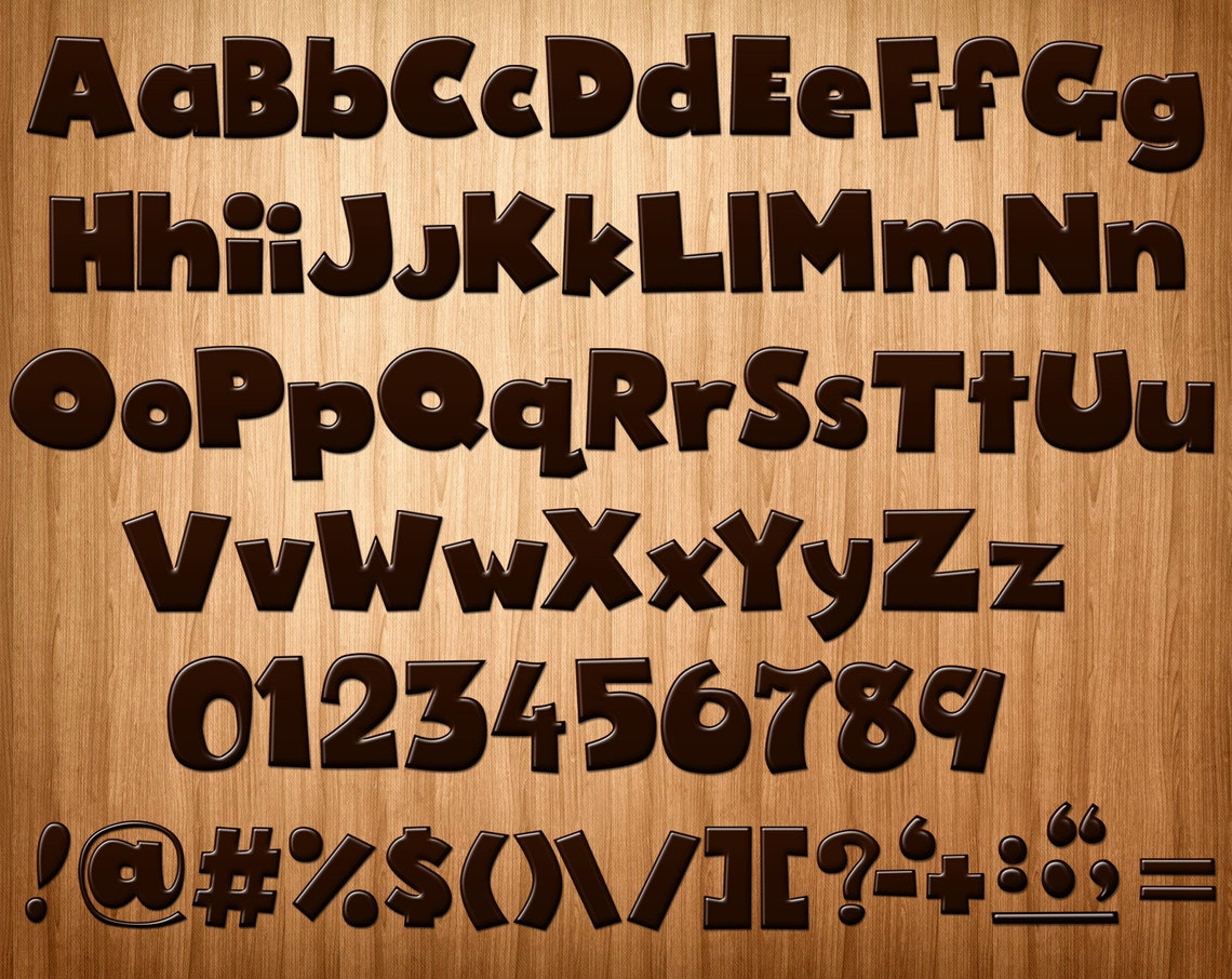 Chocolate Font Png Chocolate Alphabet Chocolate Letters - Etsy