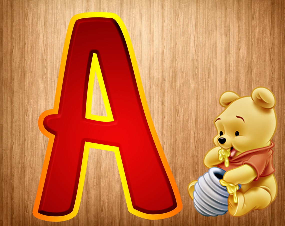 Winnie the Pooh Font Png Winnie the Pooh Alphabet Winnie the - Etsy UK