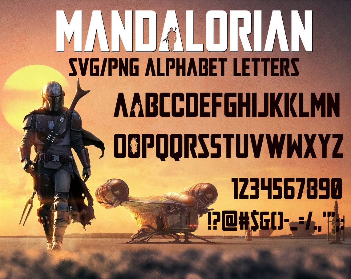 The Mandalorian Font Svg Png Star Wars Alphabet Star Wars - Etsy Denmark