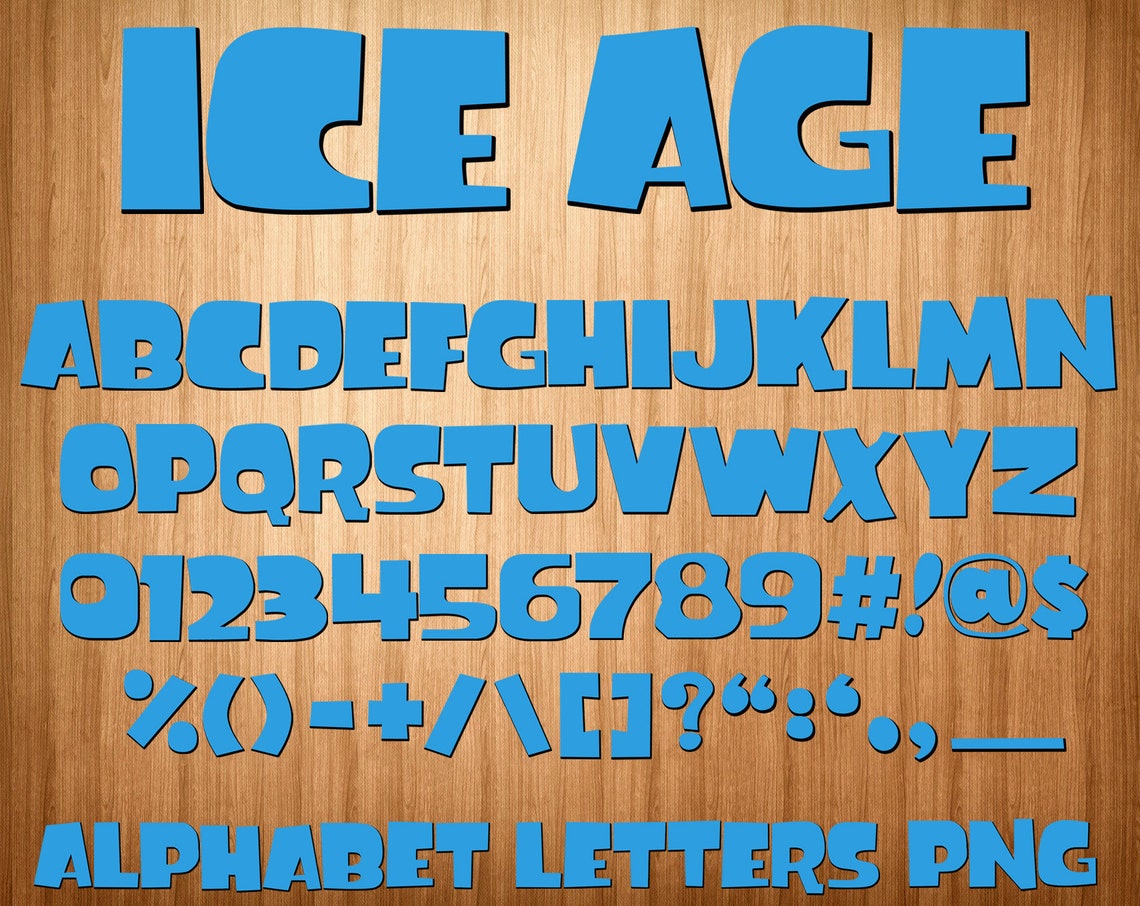 Ice Age Font Png Ice Age Alphabet Ice Age Letters Ice Age | Etsy