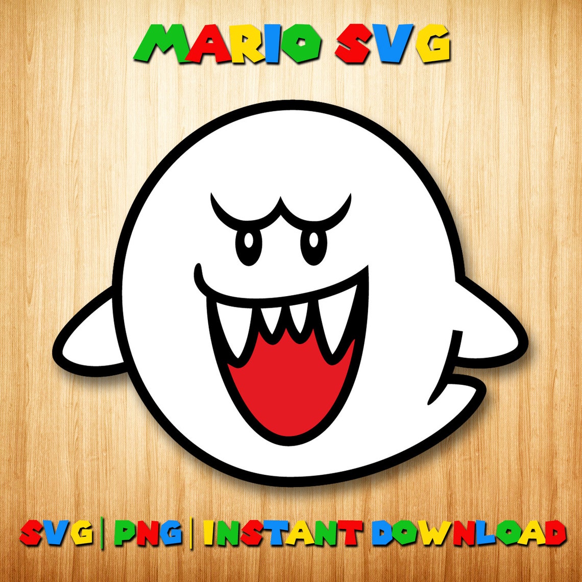 Mario Boo Ghost SVG: Super Mario Clipart (digital Download) - Etsy