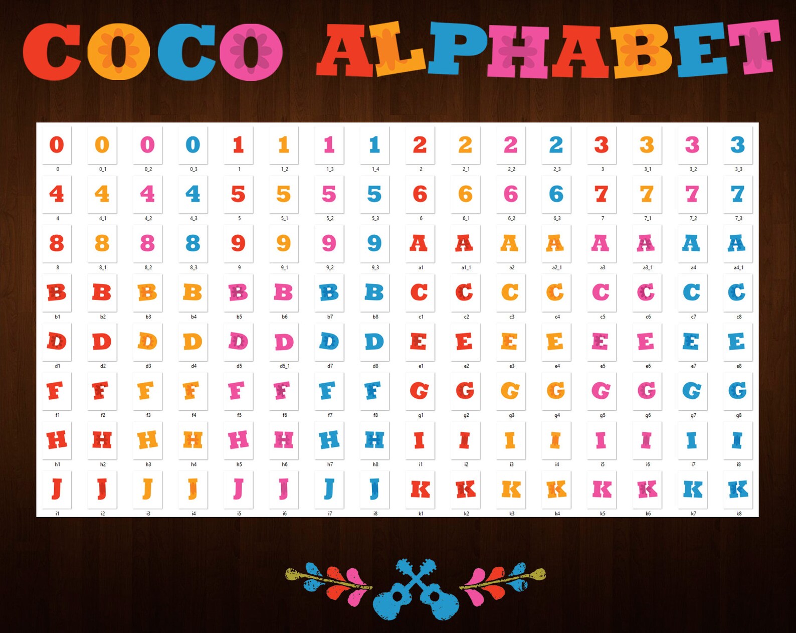 Coco Font Png Coco Alphabet Letters Coco Birthday Party - Etsy