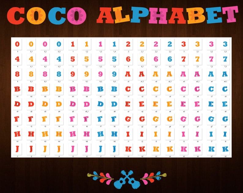 Coco Font Png Coco Alphabet Letters Coco Birthday Party - Etsy