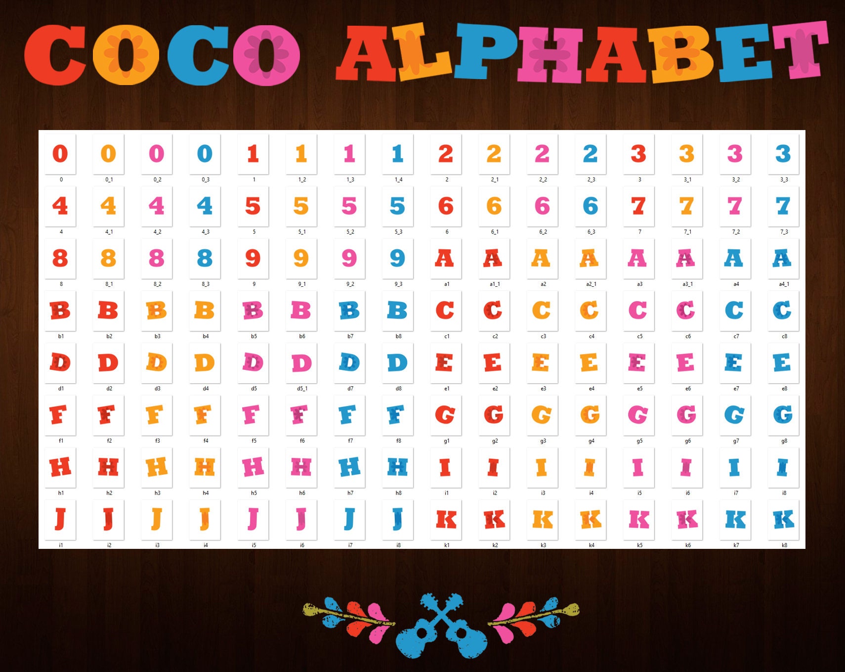 Coco Font Png Coco Alphabet Letters Coco Birthday Party - Etsy Canada
