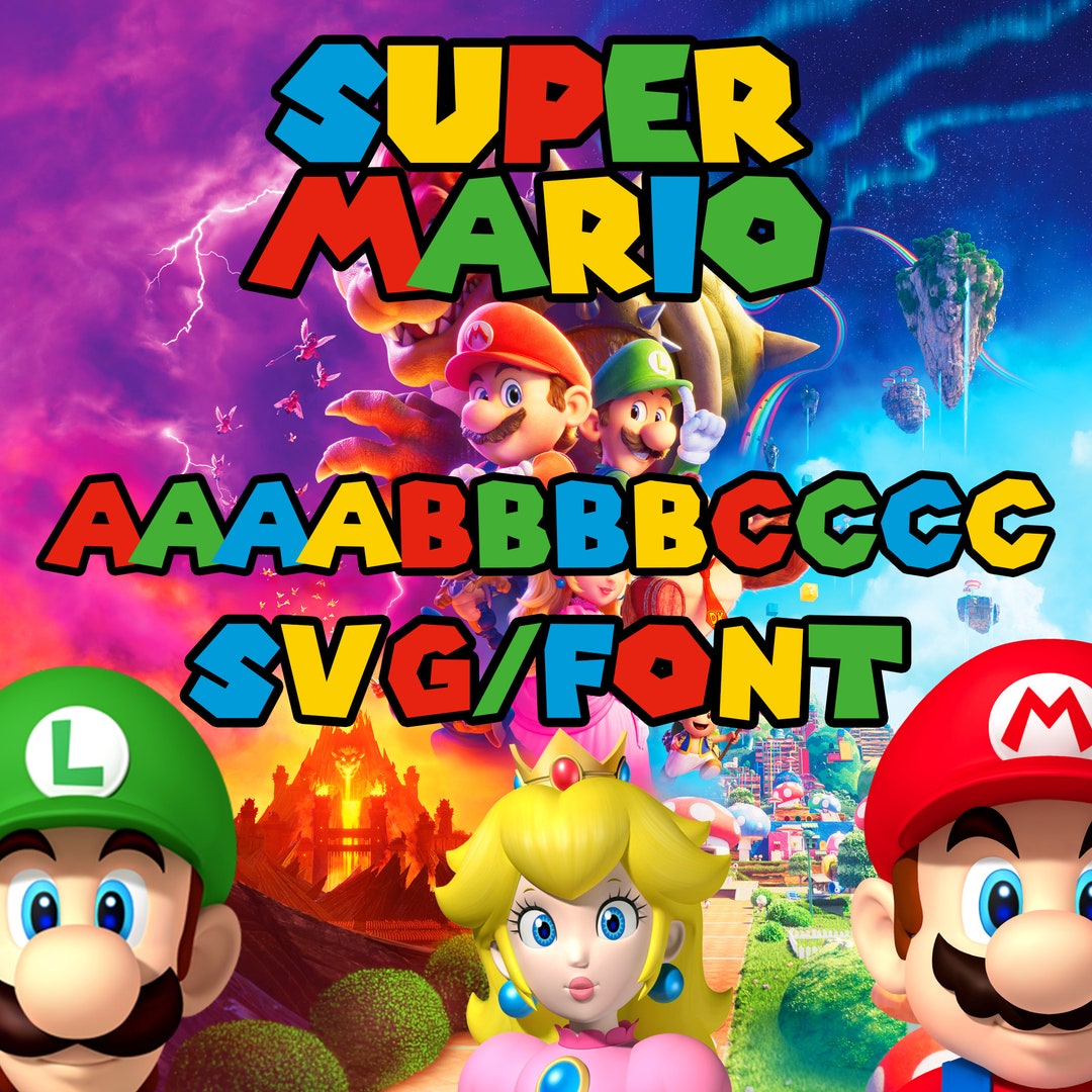 Mario Svg Font, Super Mario Alphabet Letters, Instant Download, Digital ...