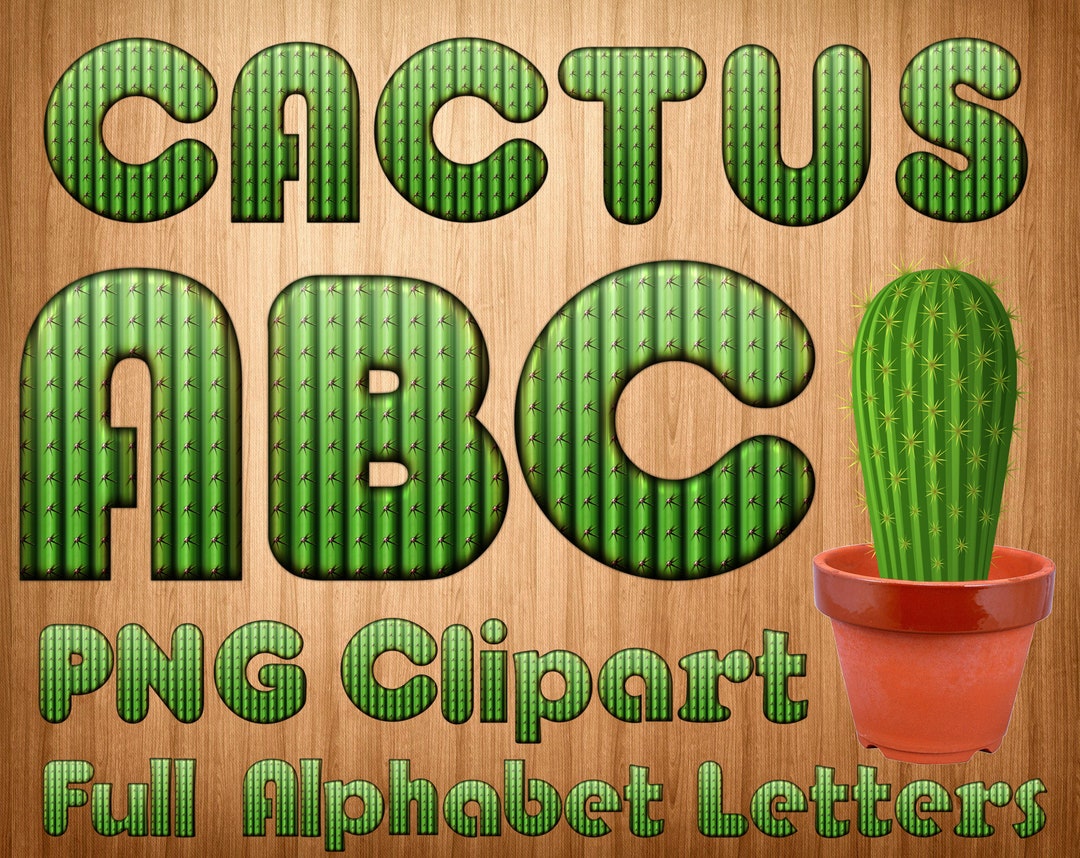 Fuente de cactus png, alfabeto de cactus, letras de cactus, imágenes ...