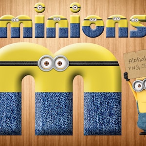 Minions Alphabet PNG Clipart: Letters, Numbers, Symbols (digital ...