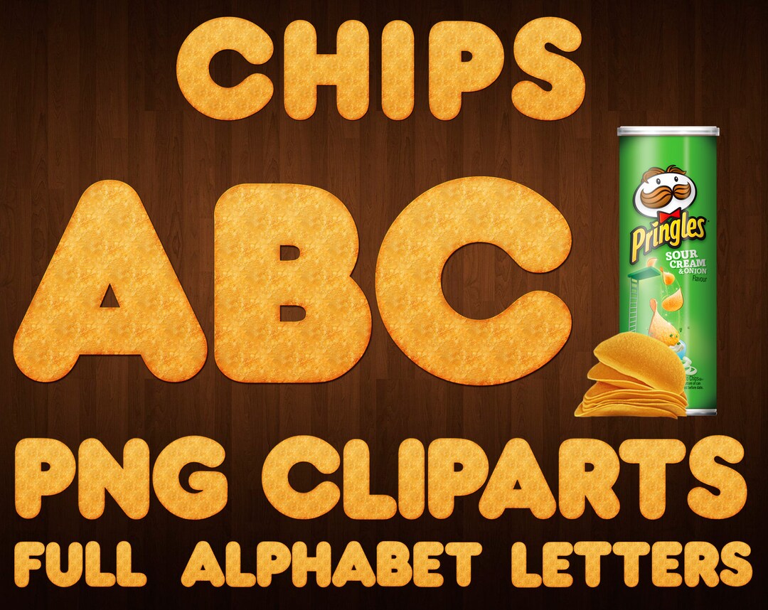 Chips Font Png,chips Alphabet, Chips Letters, Chips Clipart, Printable ...