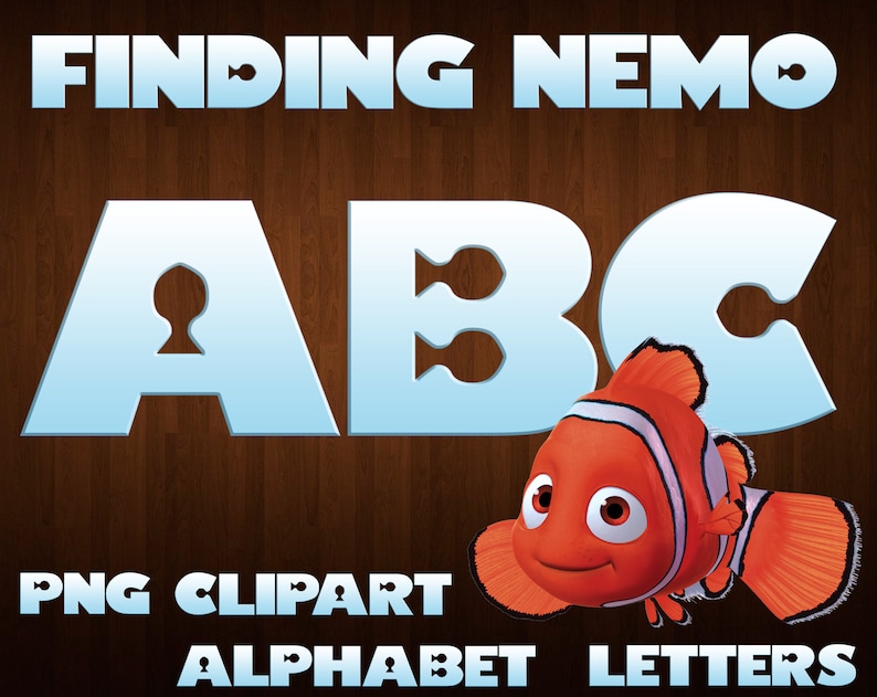Finding nemo font png finding nemo alphabet finding nemo | Etsy