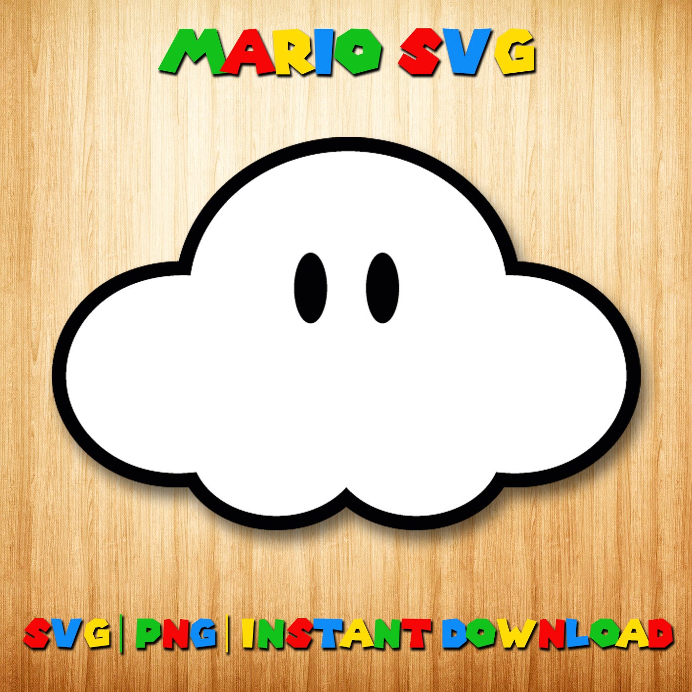 Nuage svg mario svg, clipart mario, fête svg, téléchargement immédiat ...