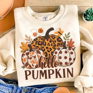 Hello Pumpkin Png, Fall Vibes Png, Boho Floral Fall Png, Hey There ...