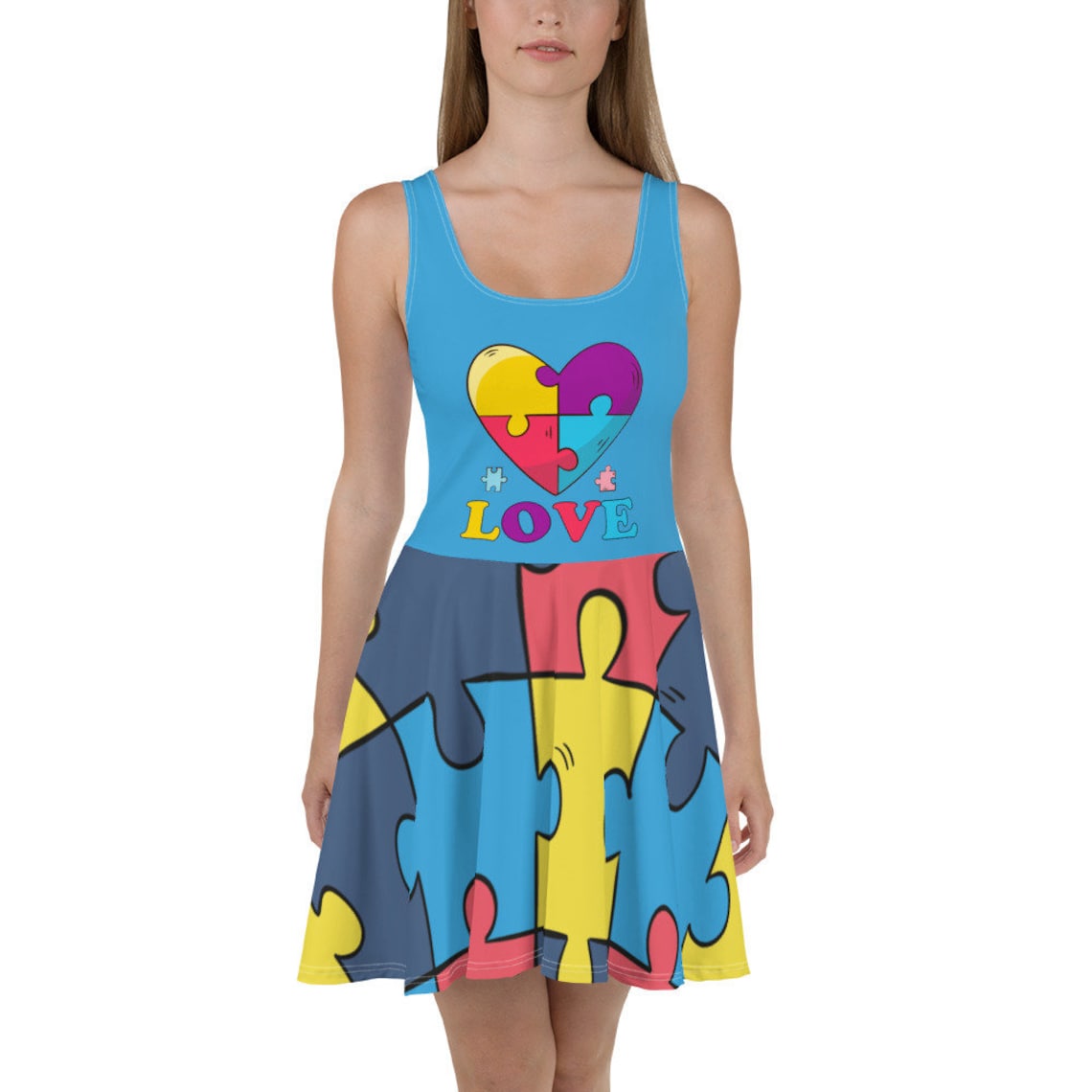 Autism Mom Dress / Puzzle Piece Dress / Autism Teacher Gift / Autism ...