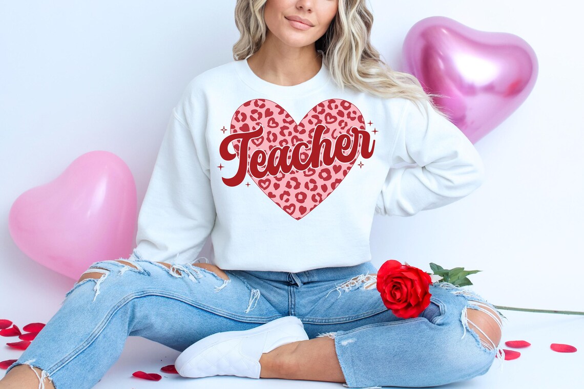 Teacher Valentine Heart Png, Teacher Love Valentines Day Png, Valentine ...