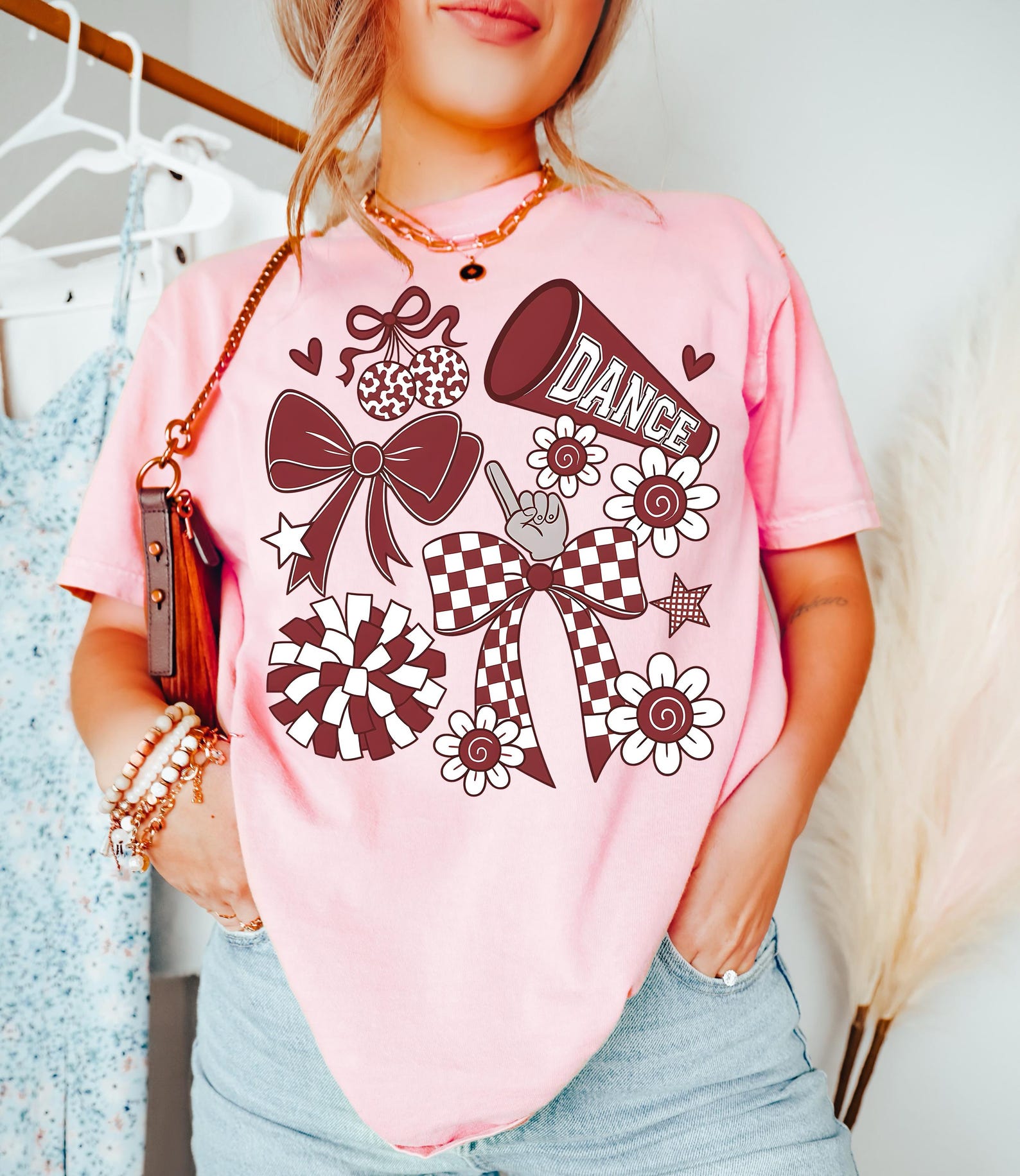 Dance Png, Preppy Dance Coquette PNG – Maroon Dance Mom Shirt Design ...