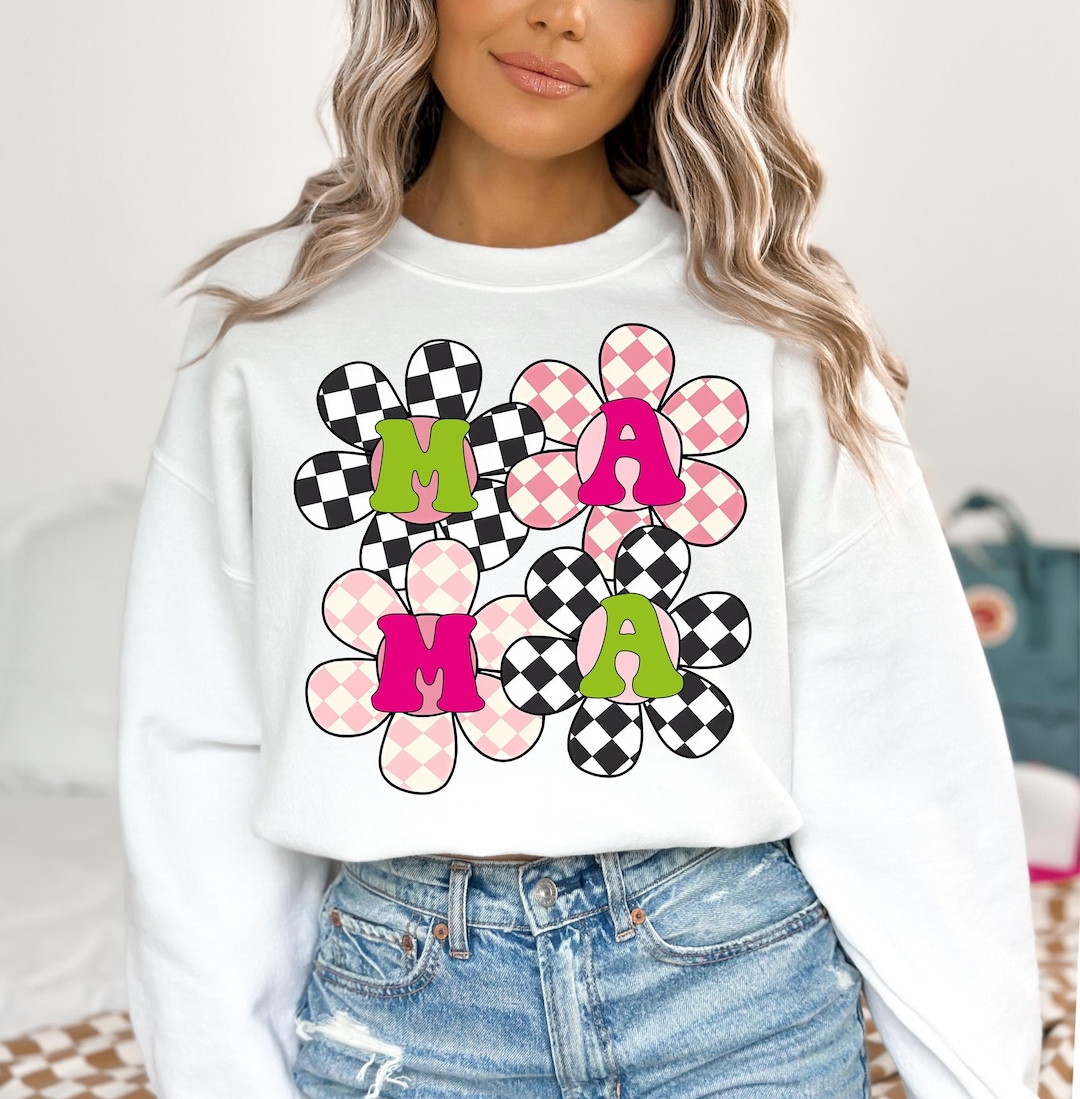 Checker Mama PNG, Checkered Mom Digital Design, Daisy Flower ...