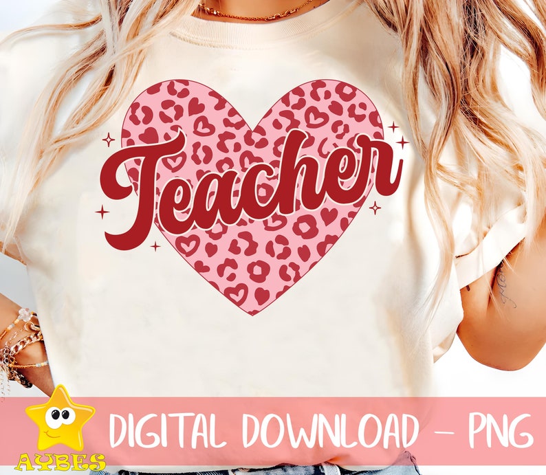 Teacher Valentine Heart Png, Teacher Love Valentines Day Png, Valentine ...