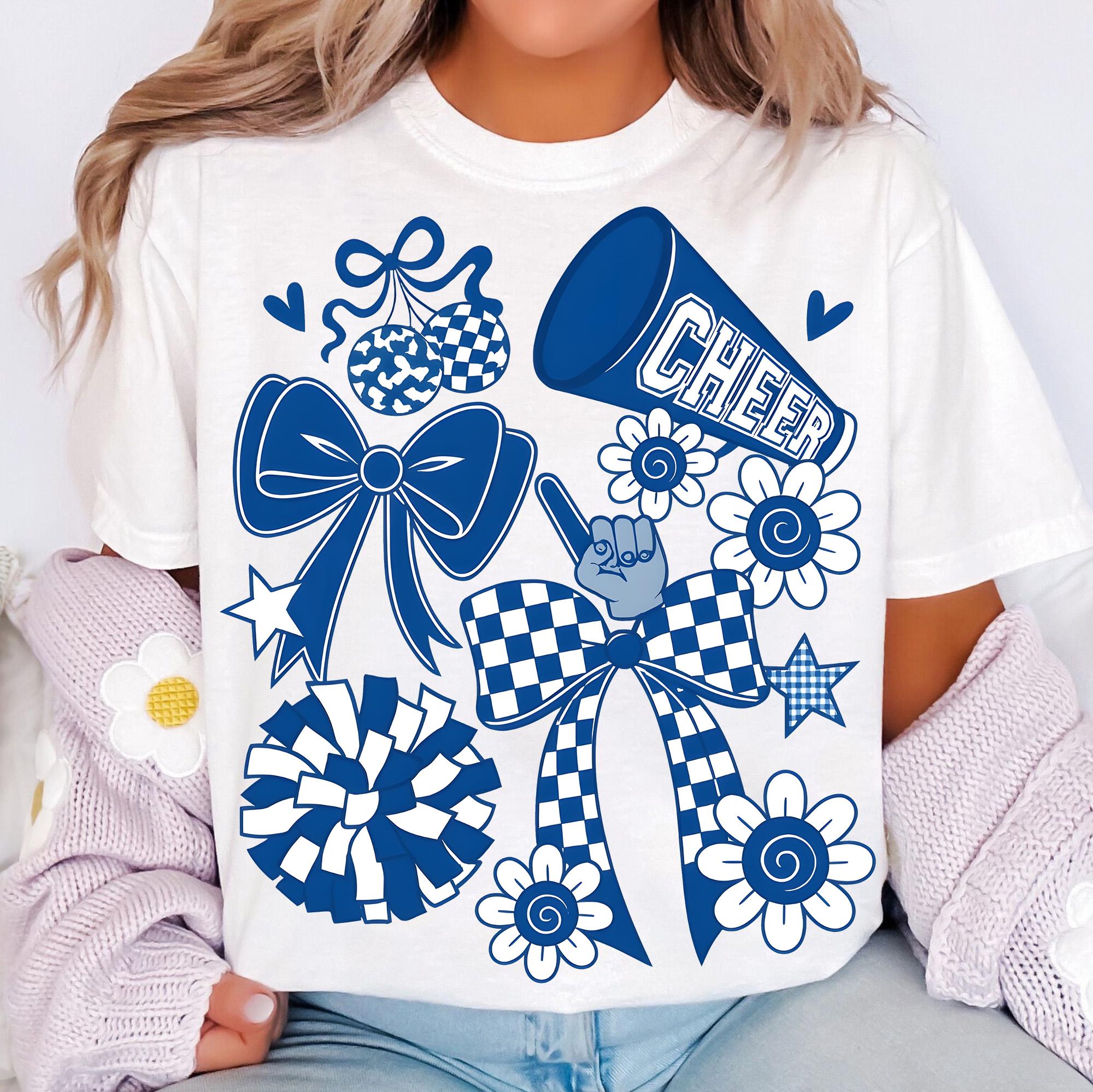 Preppy Cheerleader Coquette PNG – Bleu Cheer Mom Shirt Design – Cheer ...