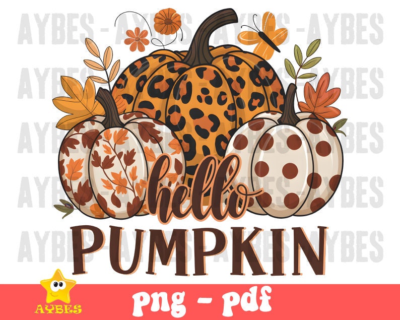 Hello Pumpkin Png, Fall Vibes Png, Boho Floral Fall Png, Hey There ...