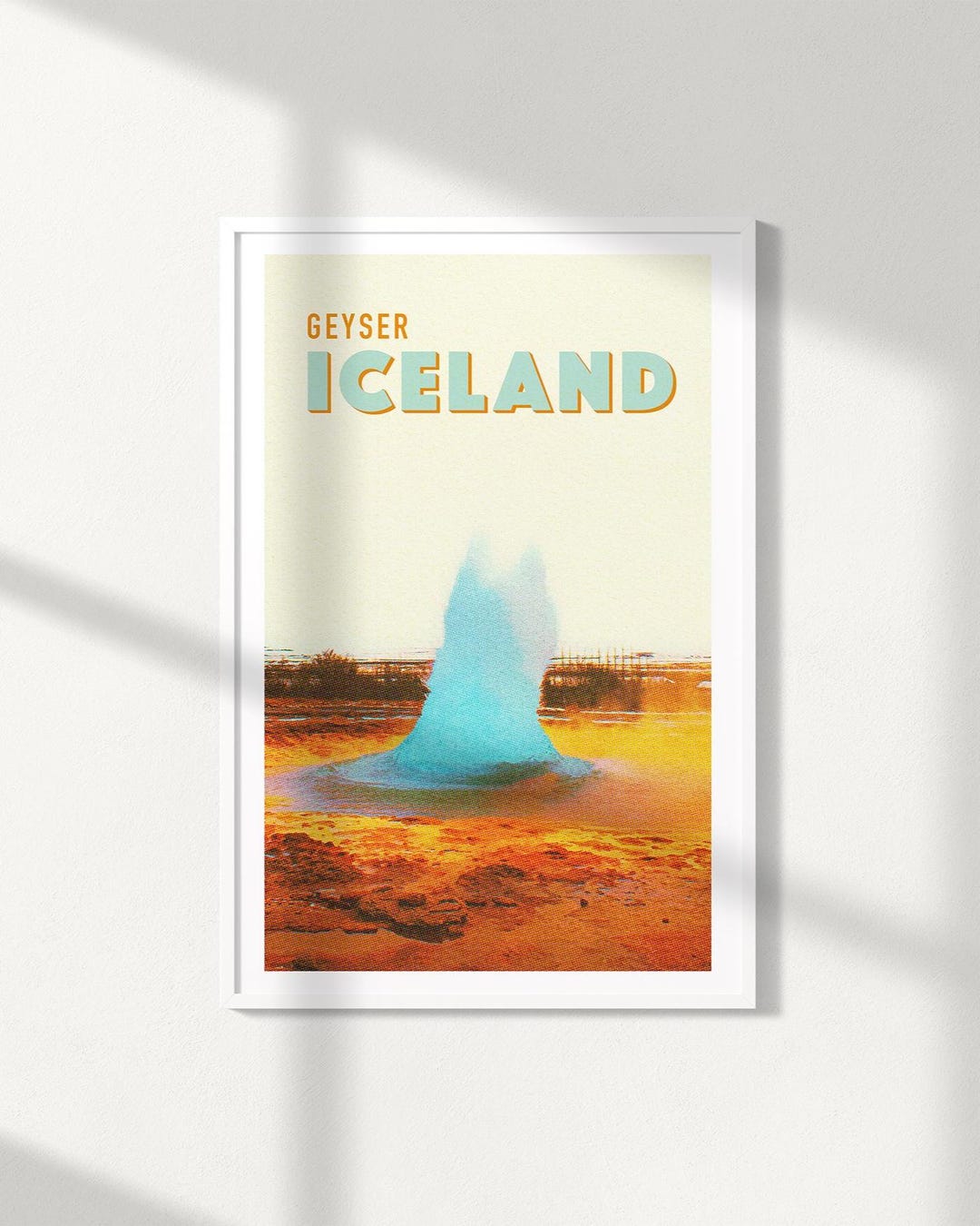 Iceland Poster, Strokkur Geyser, Landscape Photography, Matte Paper ...