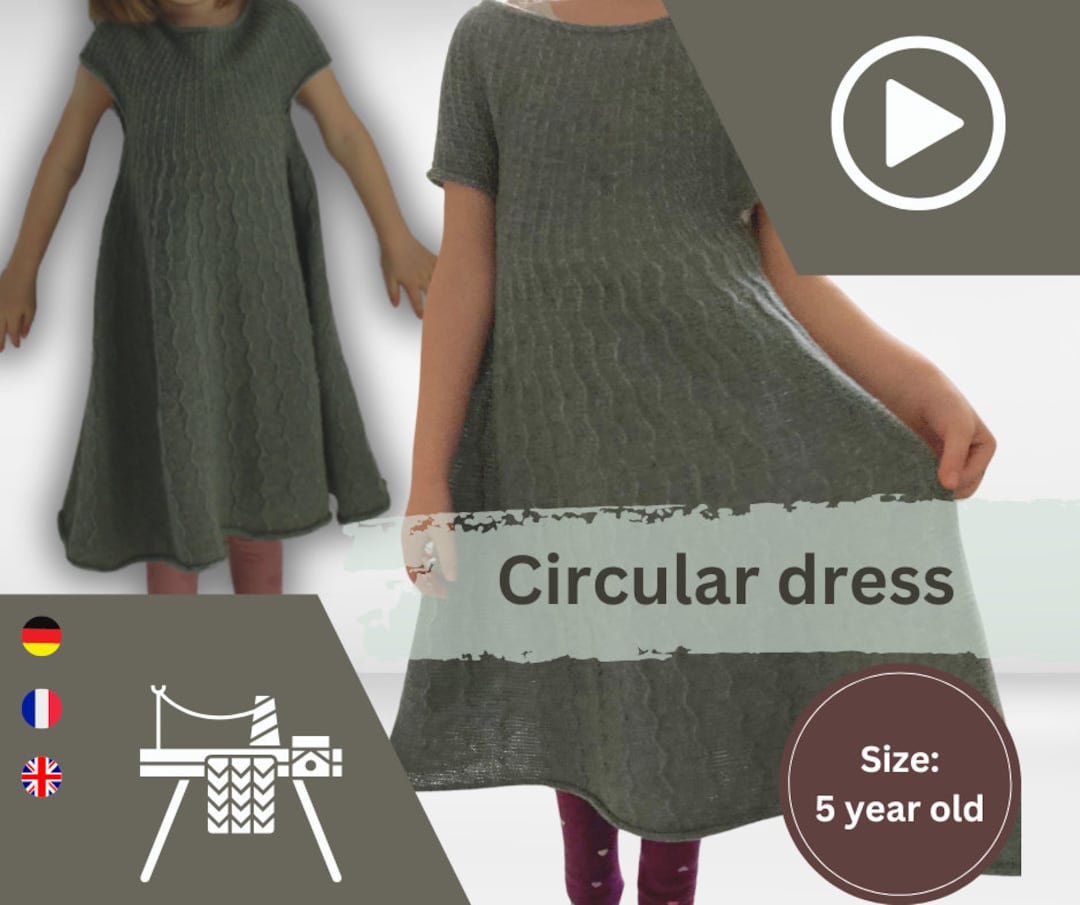 Circular Dress Knitting Pattern Including Youtube Video - Etsy
