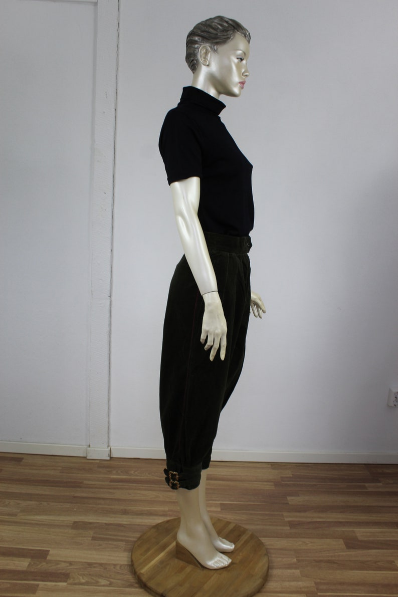 Laurel Green Corduroy Capri 80s Dirndl Loden Pants Harem Pants Breeches ...