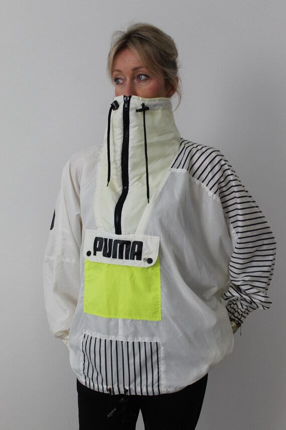 Puma Windbreaker 80s Jacket Batwing Quarter Zip Sweat… - Gem