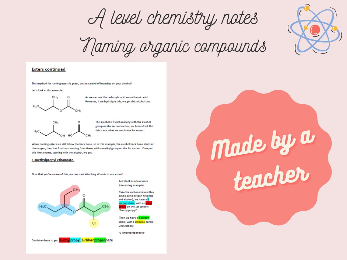 Complete IUPAC Naming Booklet / Nomenclature A Level Chemistry Notes ...