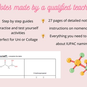 Complete IUPAC Naming Booklet / Nomenclature A Level Chemistry Notes ...