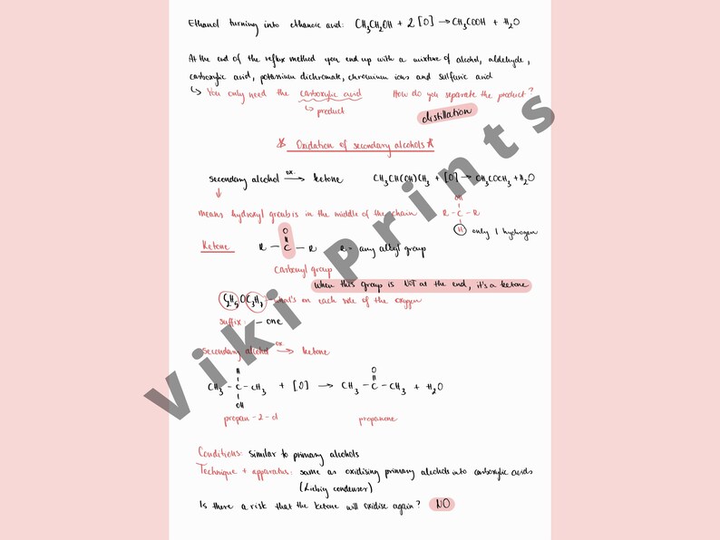 Buy Alcohols A Level Chemistry Notes Digital Notes for Exam Online in ...