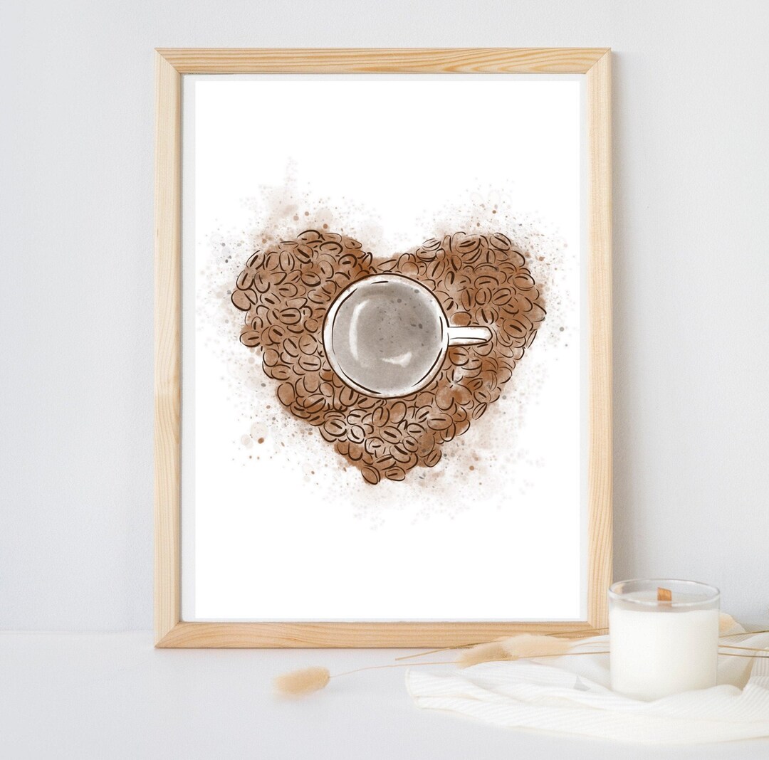 Coffee Watercolour Art Cafe Poster Wall Decor - Etsy
