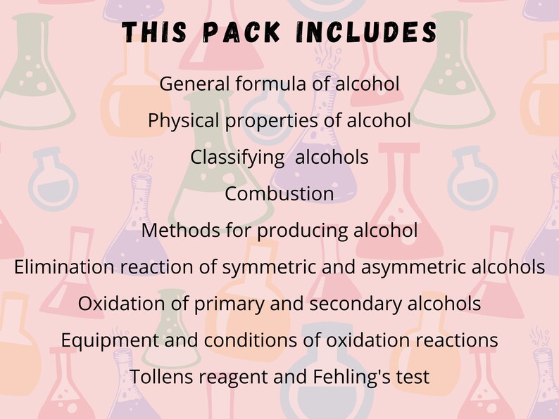 Alcohols A Level Chemistry Notes Digital Notes for Exam - Etsy India