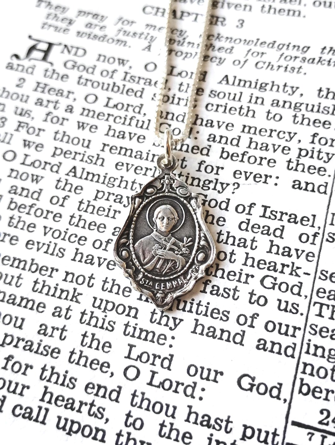 St. Gemma Galgani/st. Gabriel of Our Lady of Sorrows Sterling Silver ...