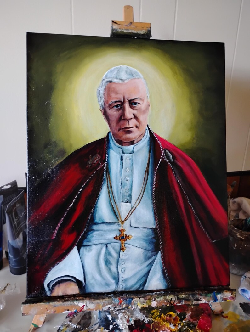 Portrait of St. Pope Pius X on 16x20 Canvas - Etsy