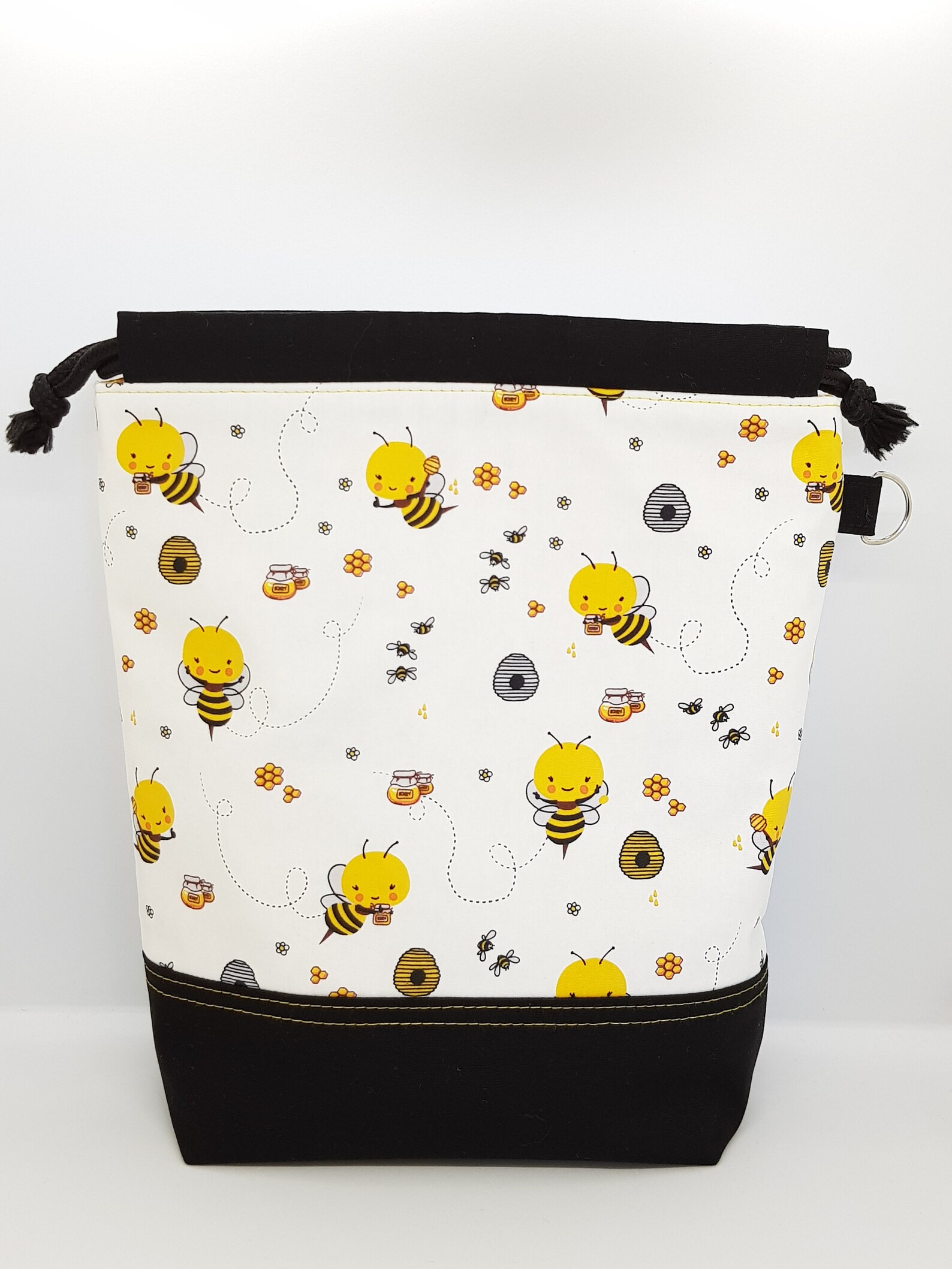Bee drawstring bag/pouch Project bag Craft bag | Etsy