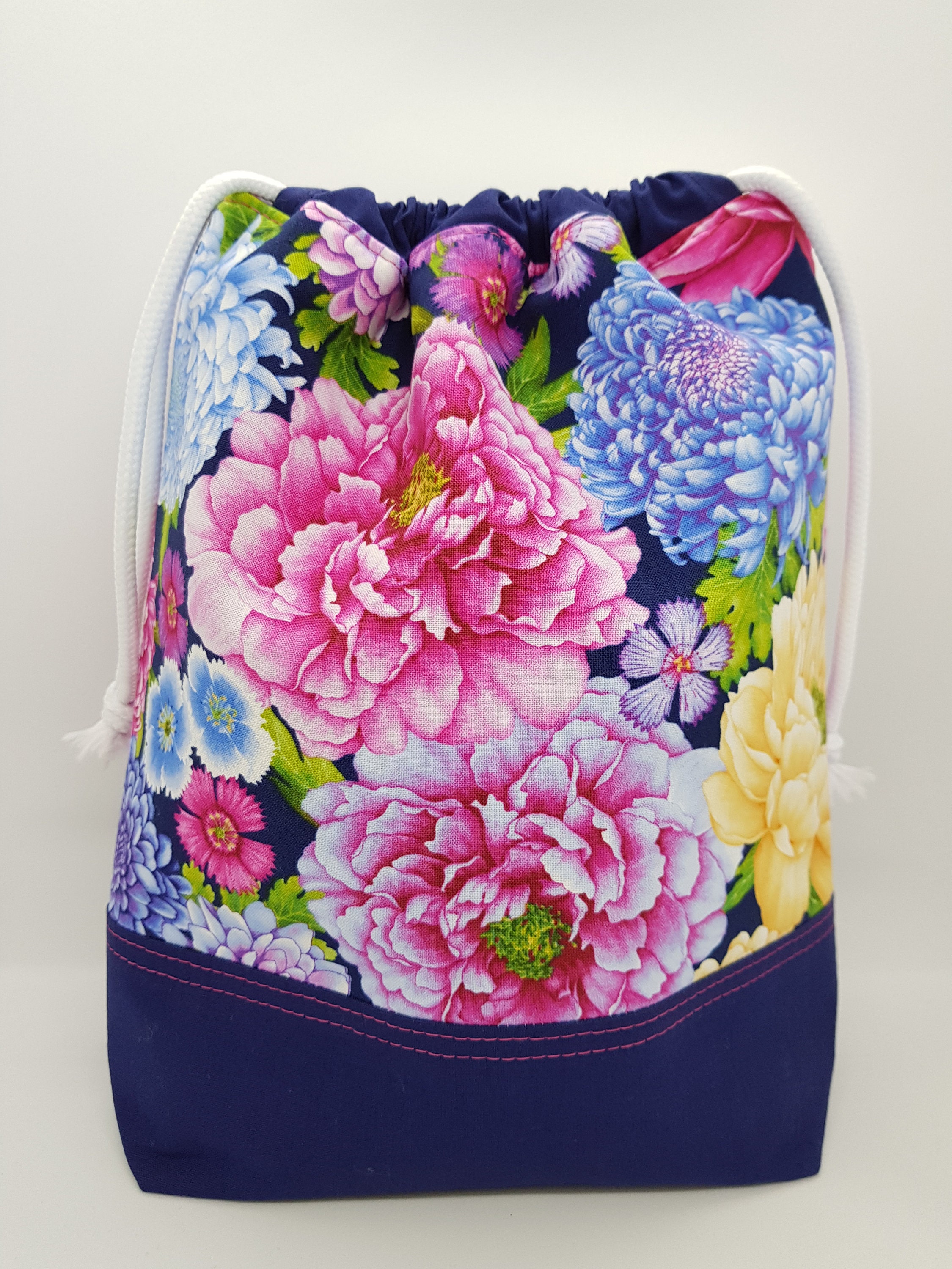 Flower Drawstring Bag Flower Drawstring Pouch Gift Bag Craft - Etsy UK