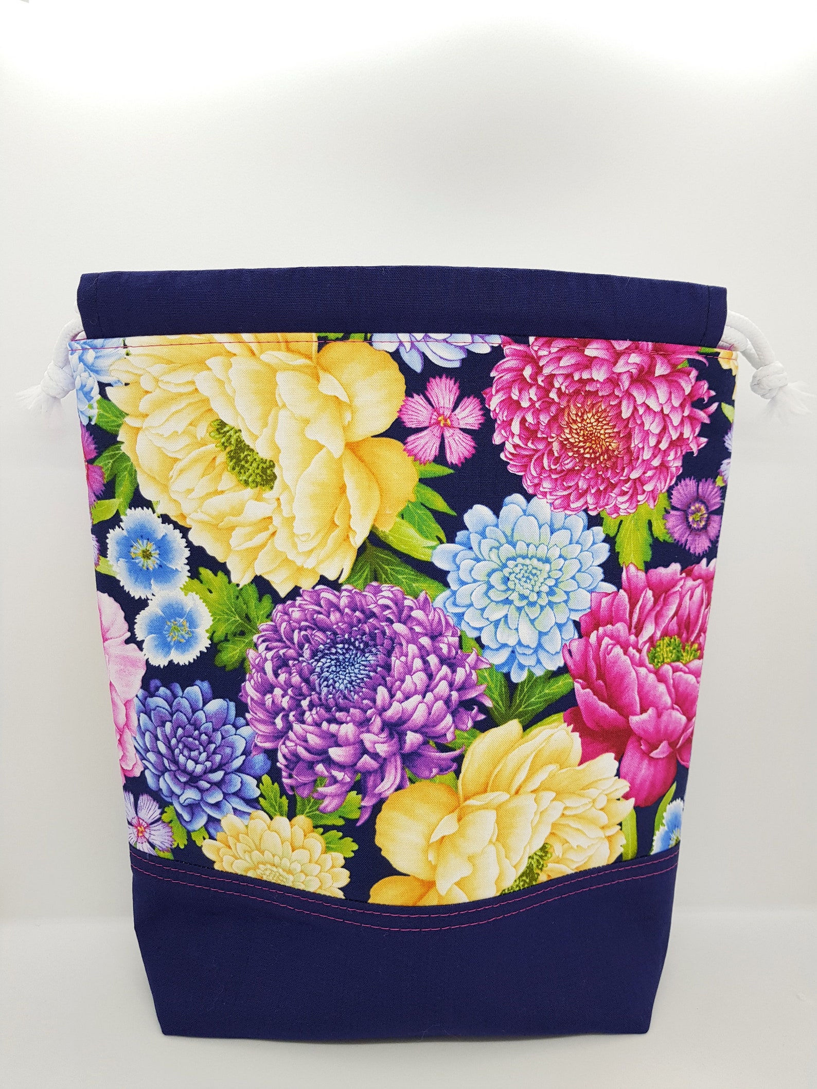 Flower Drawstring Bag Flower Drawstring Pouch Gift Bag Craft - Etsy UK