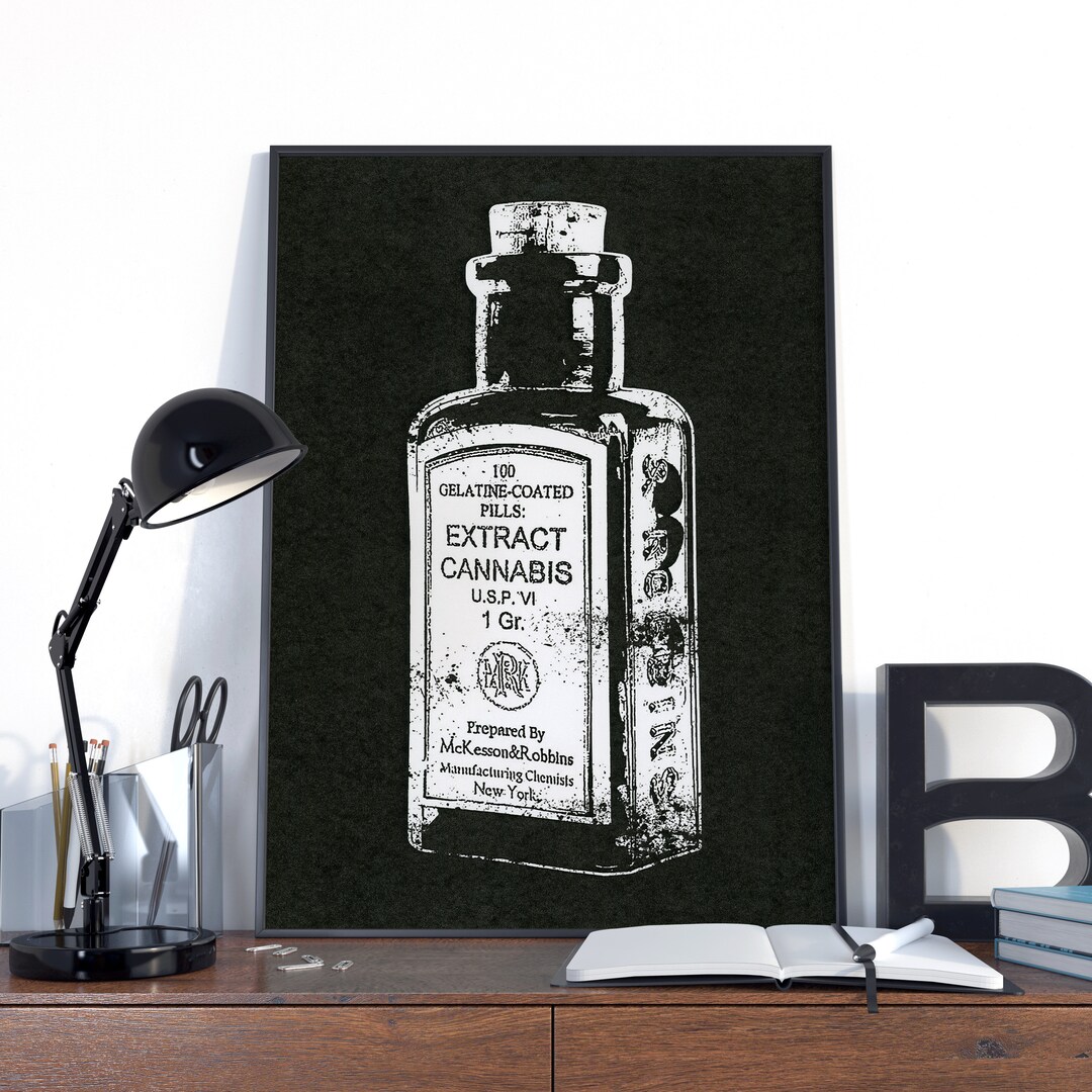 Cannabis Medicine Vintage Poster, Cannabis Label Print, Cannabis Print ...