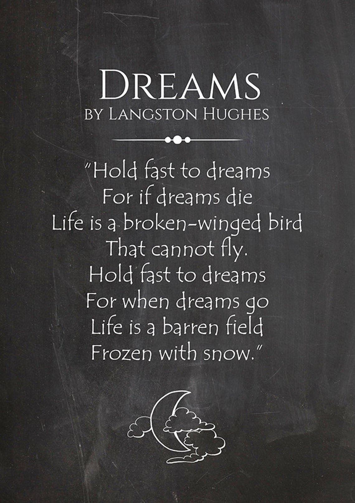 Dreams Poem by Langston Hughes Langston Hughes Poetry - Etsy