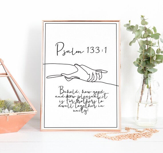 Brothers Wall Art Psalm 133:1 Scripture Brothers Wall Art | Etsy