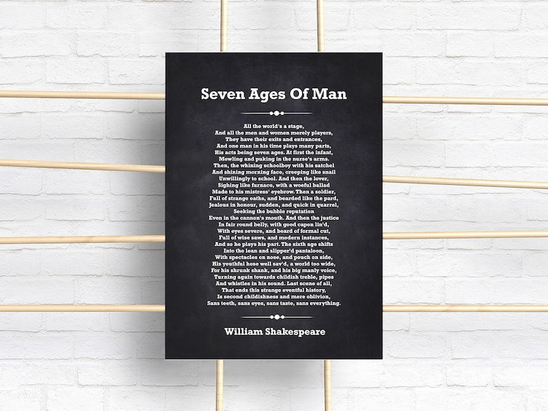 Seven Ages of Man by William Shakespeare William Shakespeare - Etsy