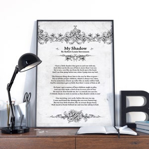 My Shadow by Robert Louis Stevenson, Robert Louis Stevenson Quote, Gift ...