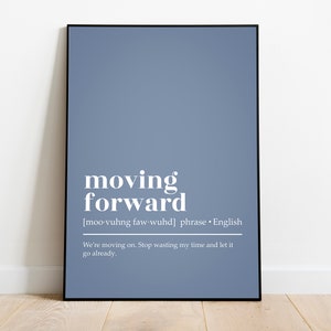 Moving Forward Definition Poster, Funny Definition Wall Art, Funny ...