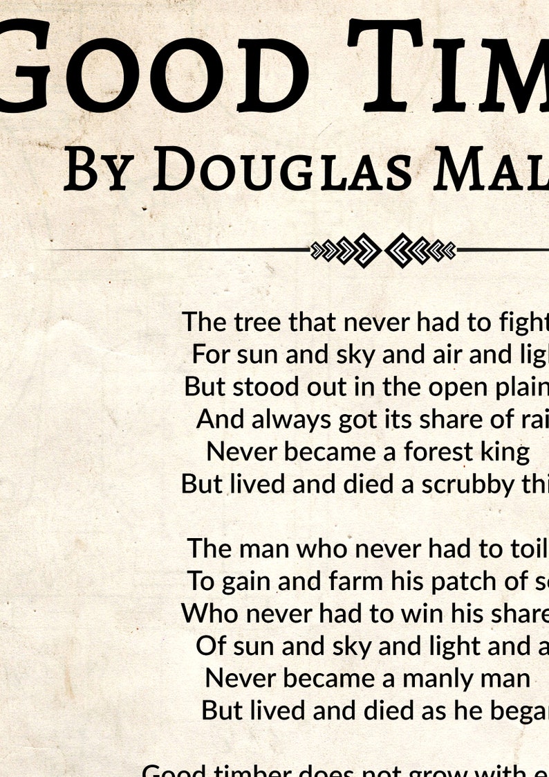 Good Timber By Douglas Malloch Poem Douglas Malloch Vers - Etsy.de