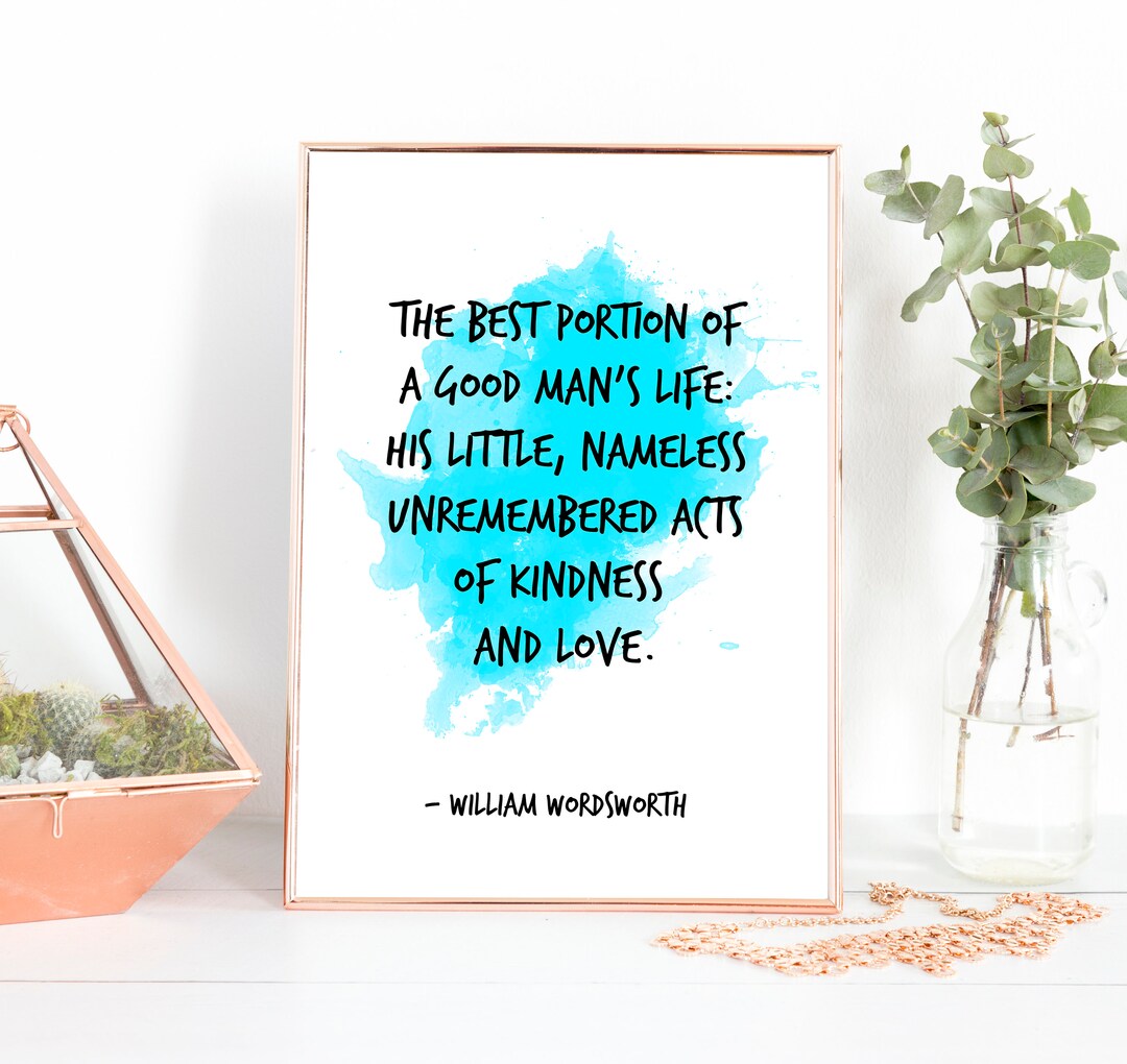 William Wordsworth, Watercolor William Wordsworth Quote Wall Art ...