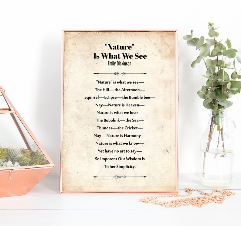 Emily Dickinson Nature is What We See Poem Emily Dickinson - Etsy