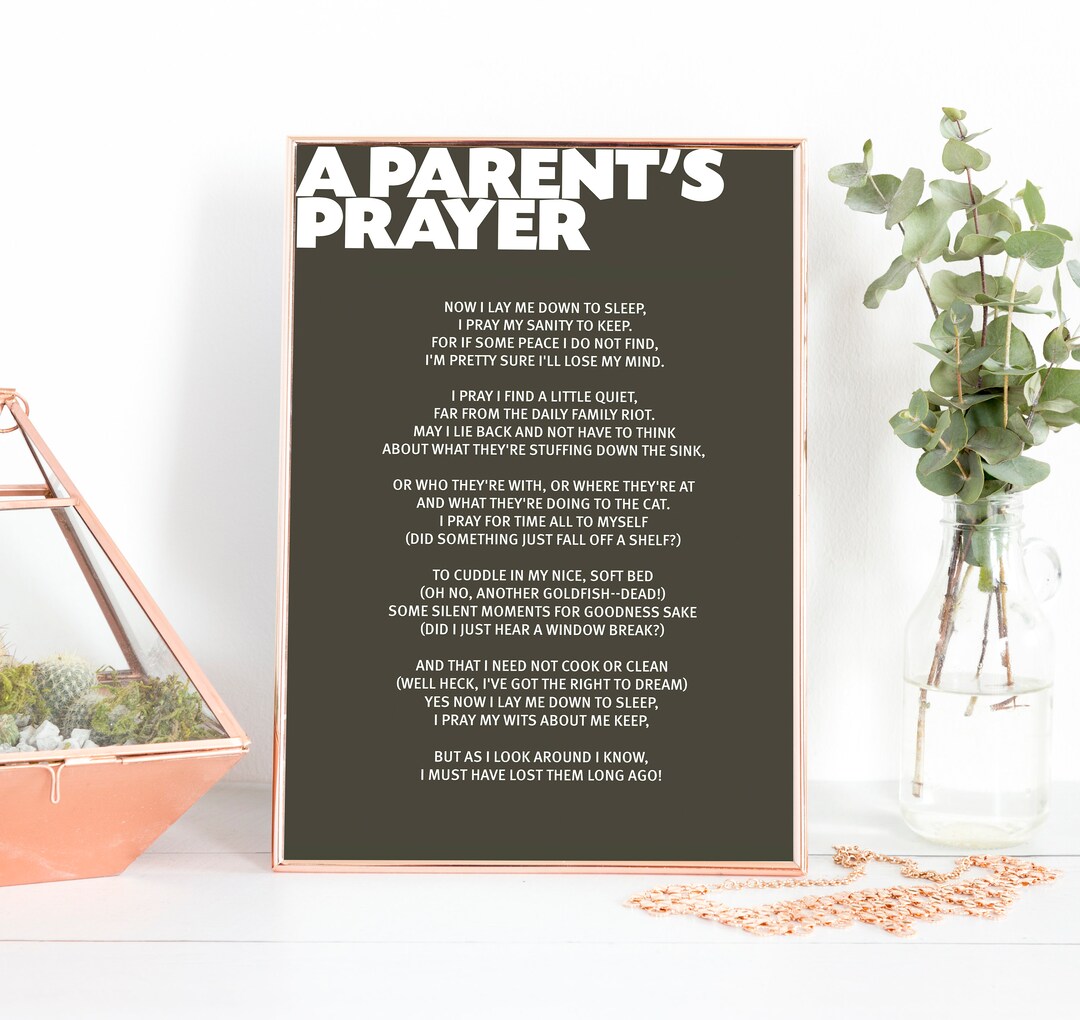 A Parent's Prayer by David Axton, A Parent's Prayer Poem Wall Art, Mary ...